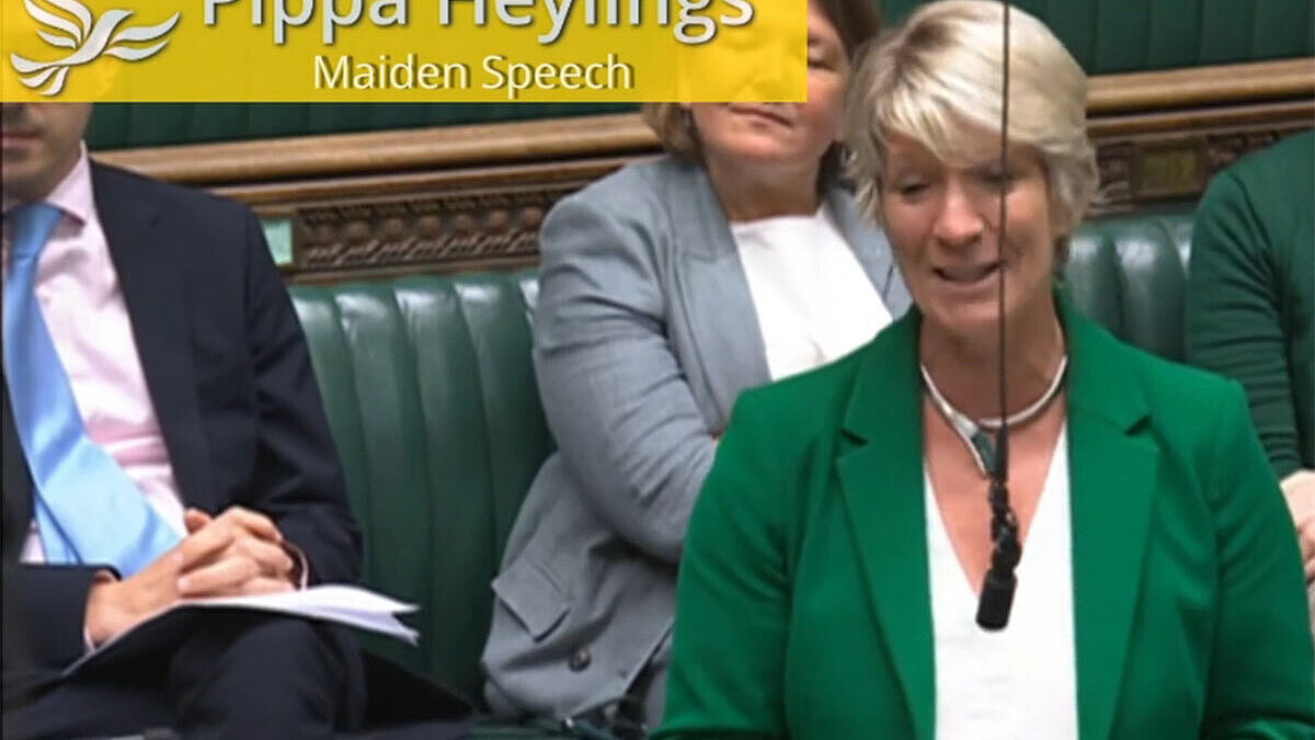 Pippa Heylings MP gives her maiden speech in Parliament - Pippa Heylings MP